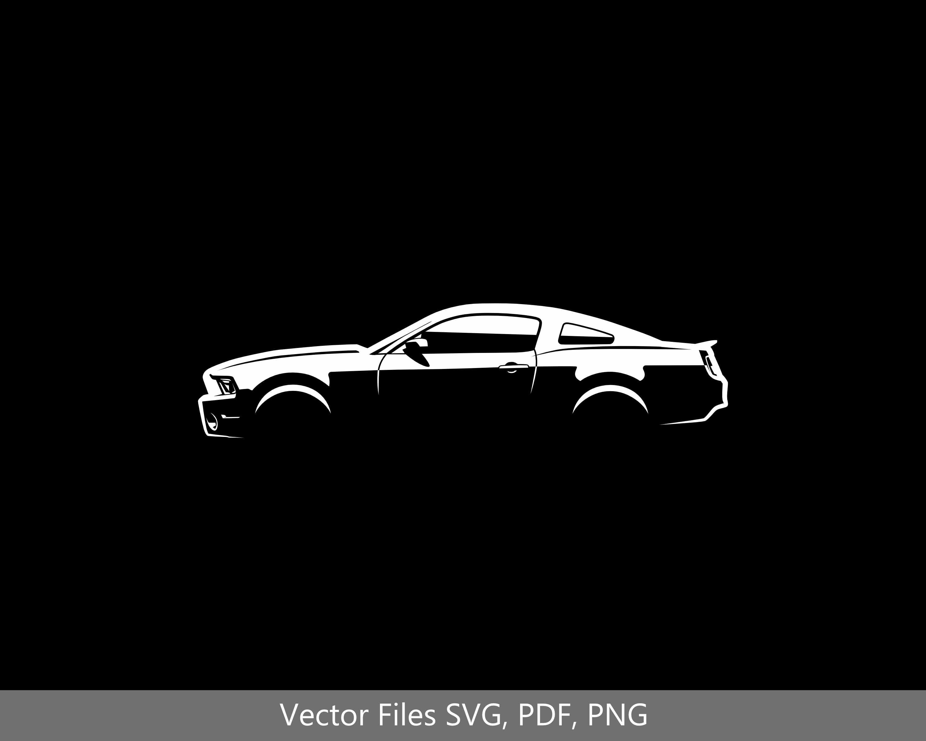 2010 Mustang Shelby GT500 Silhouette Vector Graphic Clipart for Cricut ...