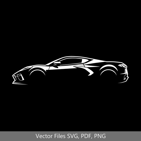 C8 Corvette Silhouette - Etsy