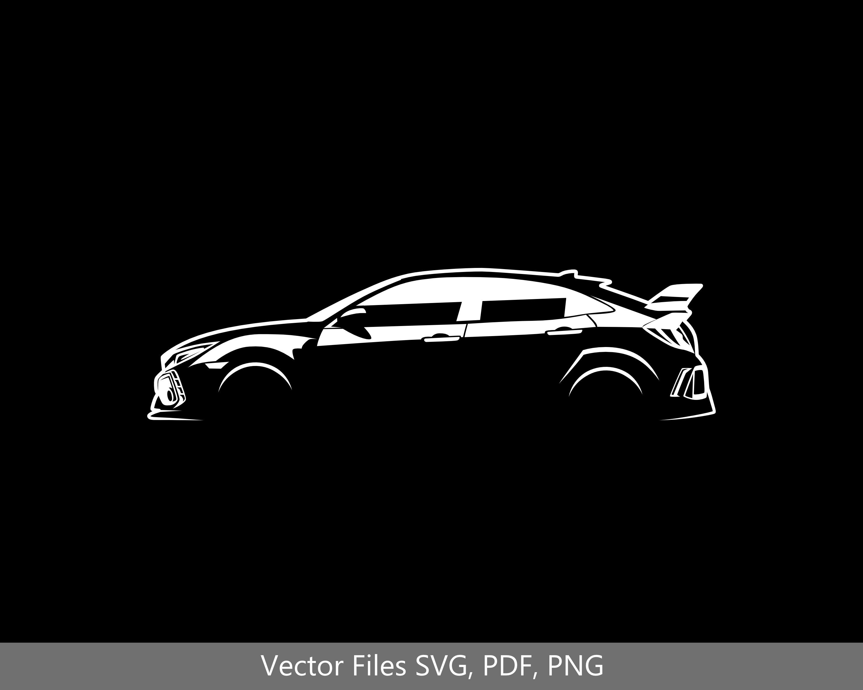Civic Type R Silhouette Vector Graphic Clipart for Cricut Png Pdf Svg ...