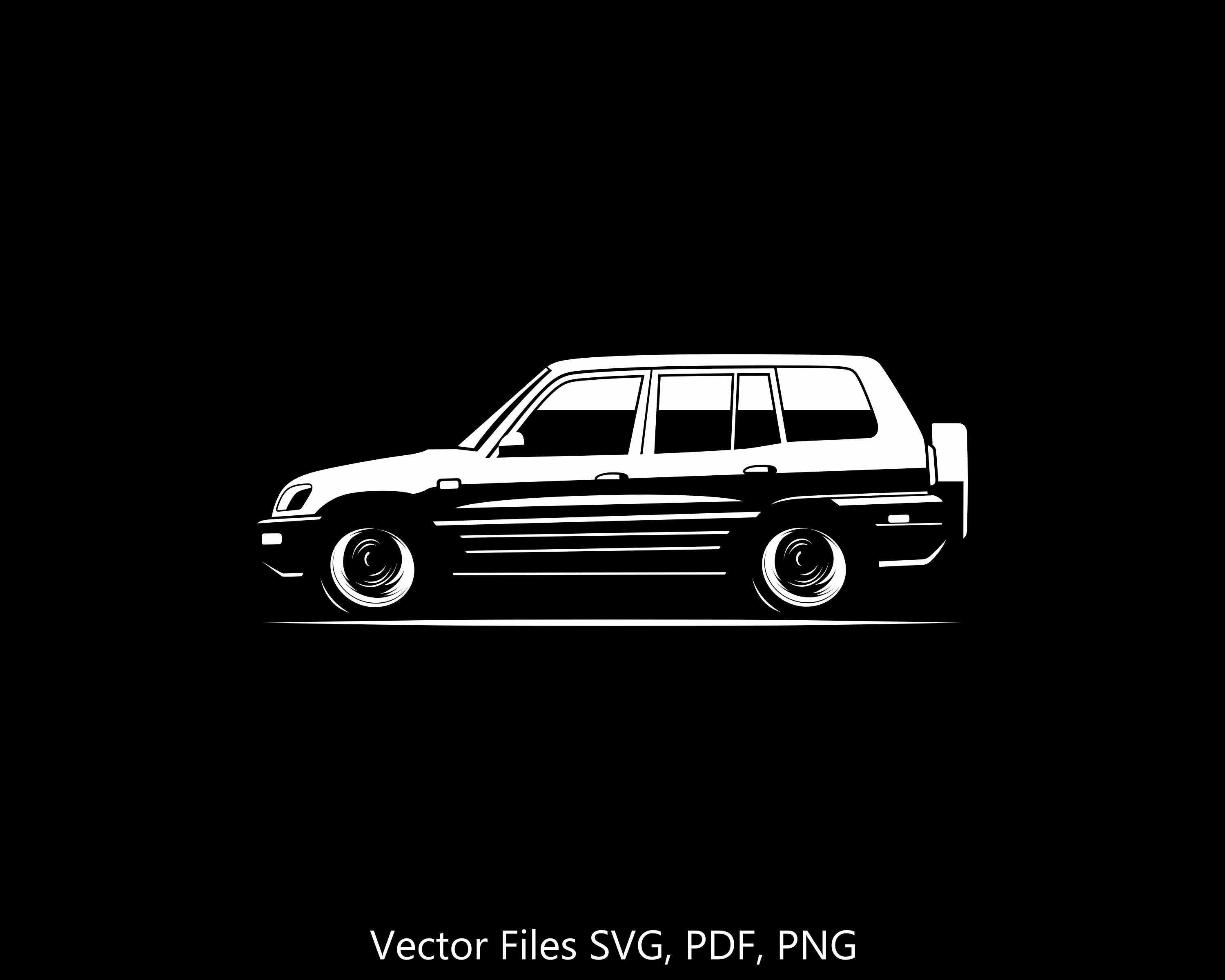 1998 RAV4 Car Svg Clipart Vector Clip Art Graphics Image Cut for Cricut ...