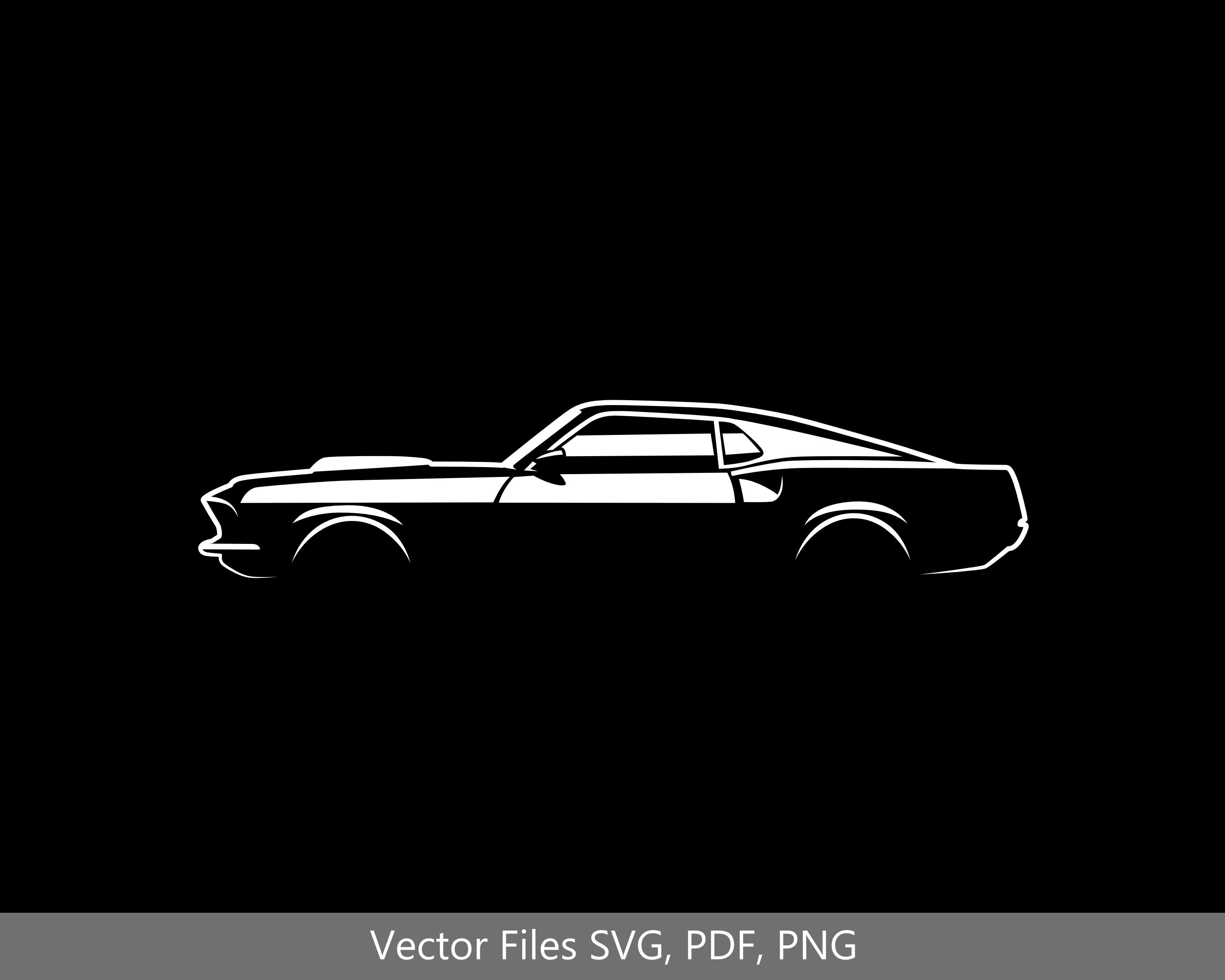 1969 BOSS 429 Silhouette Vector Graphic Clipart for Cricut Png Pdf Svg ...