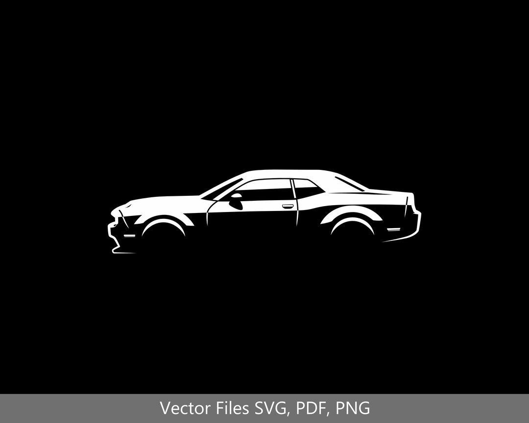 2019 Challenger SRT Hellcat Convertible Car Svg Clipart Vector Clip Art ...