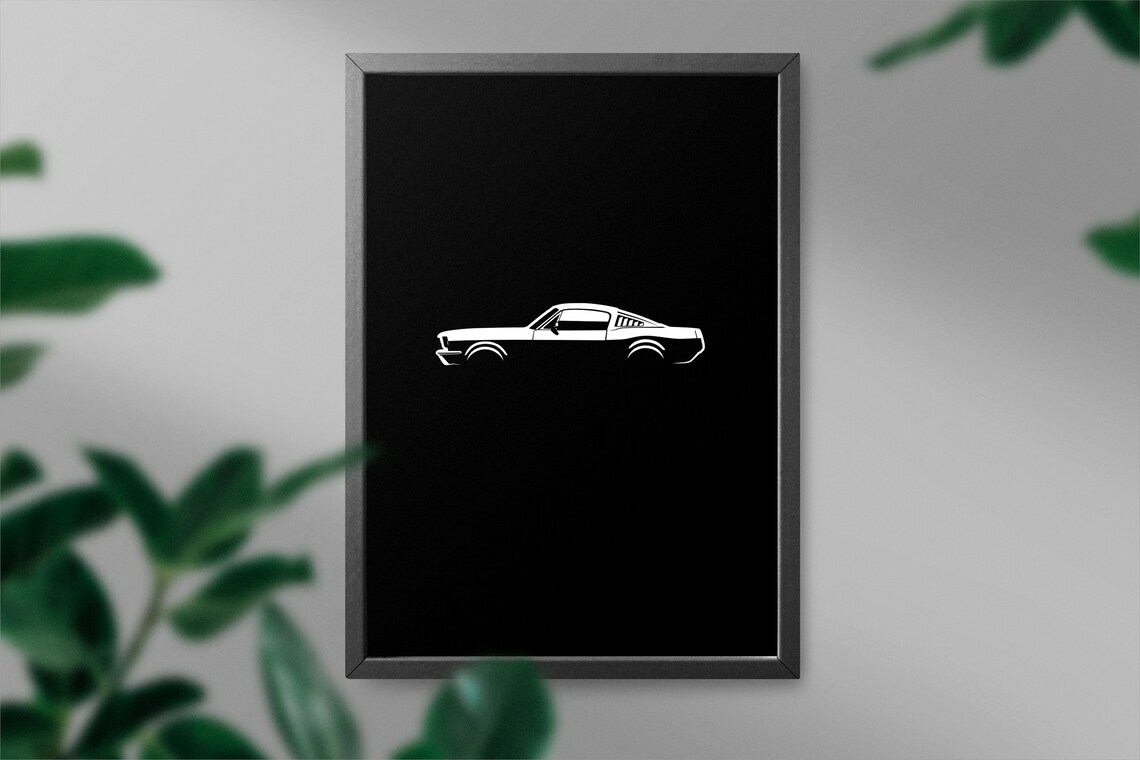 1966 Mustang Fastback Car Svg Clipart Vector Clip Art Graphics Image ...