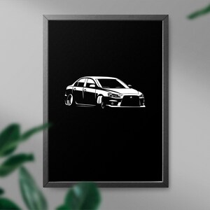 2010 Lancer Evolution Silhouette Vector Graphic Clipart for Cricut Png ...