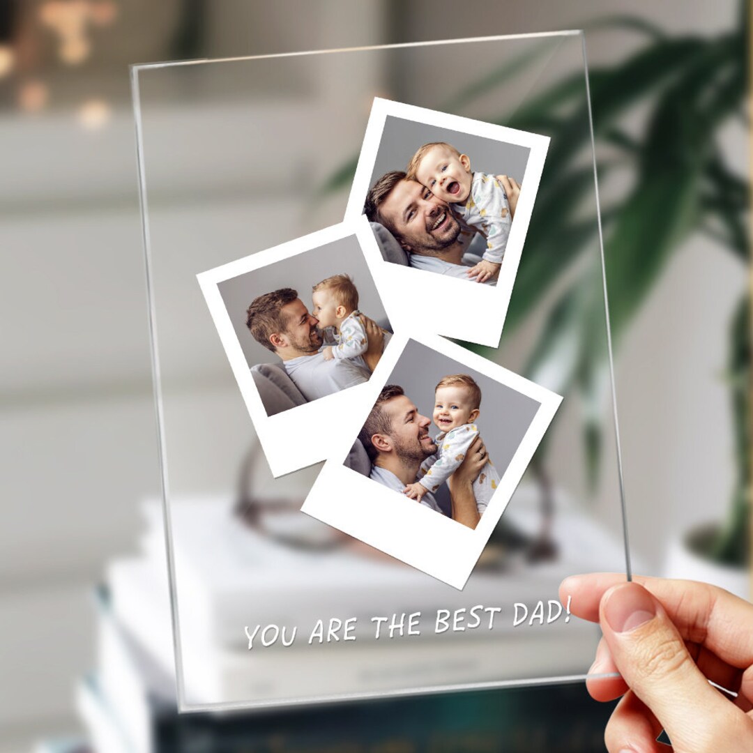 Father's Day Gift Personalized Photo Wooden Base Night Light for Dad - Etsy