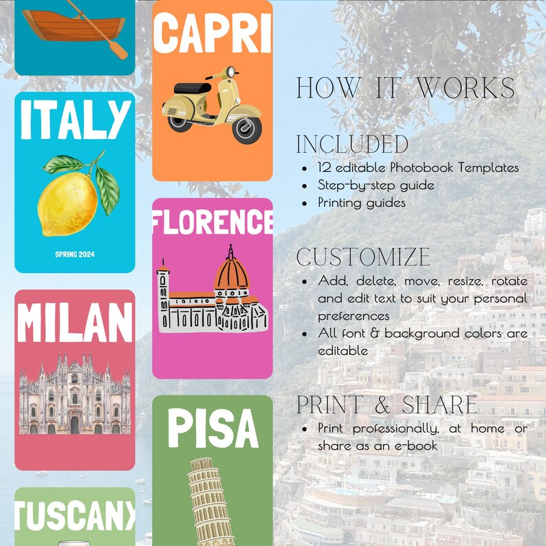 Italy Travel Photobook Covers | Customizable Coffee Book Table, Travel ...