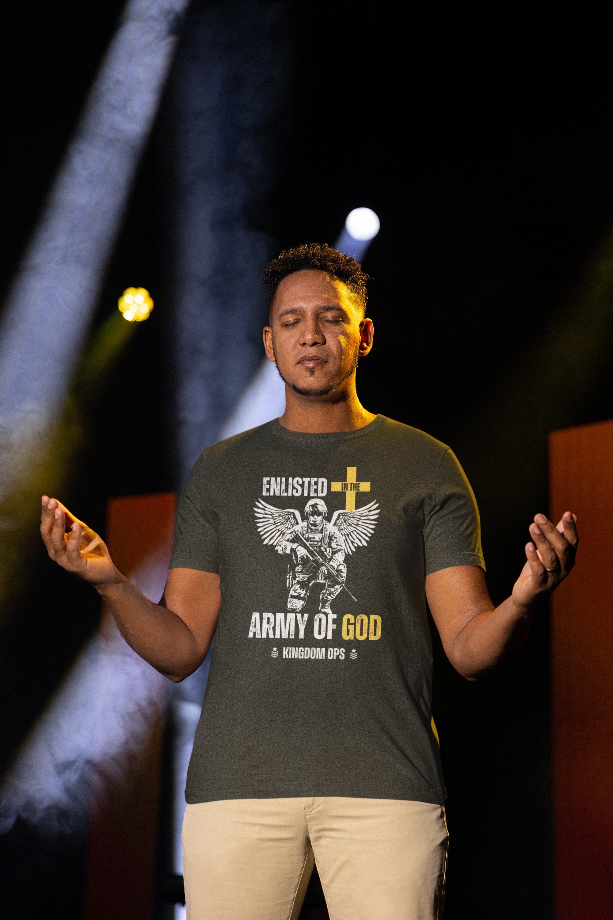 Enlisted in the Army of God Tshirt Special Kingdom Ops Forces Soilder ...