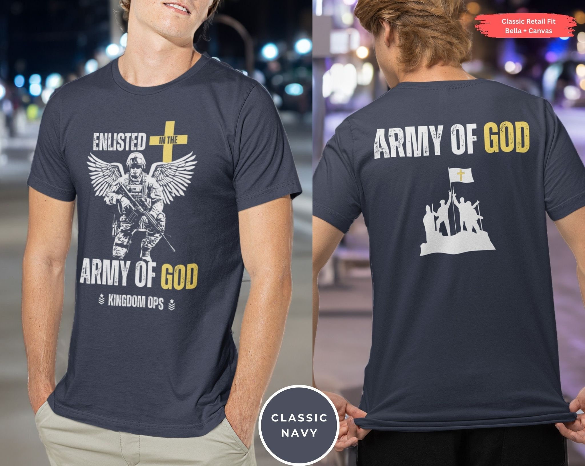 Enlisted in the Army of God Tshirt Special Kingdom Ops Forces Soilder ...