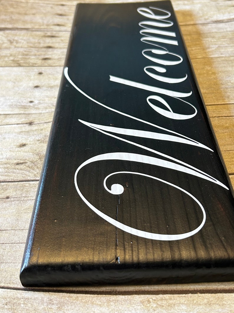 Shou Sugi Ban Welcome Sign, Welcome Sign, Dark Wood Welcome Sign - Etsy