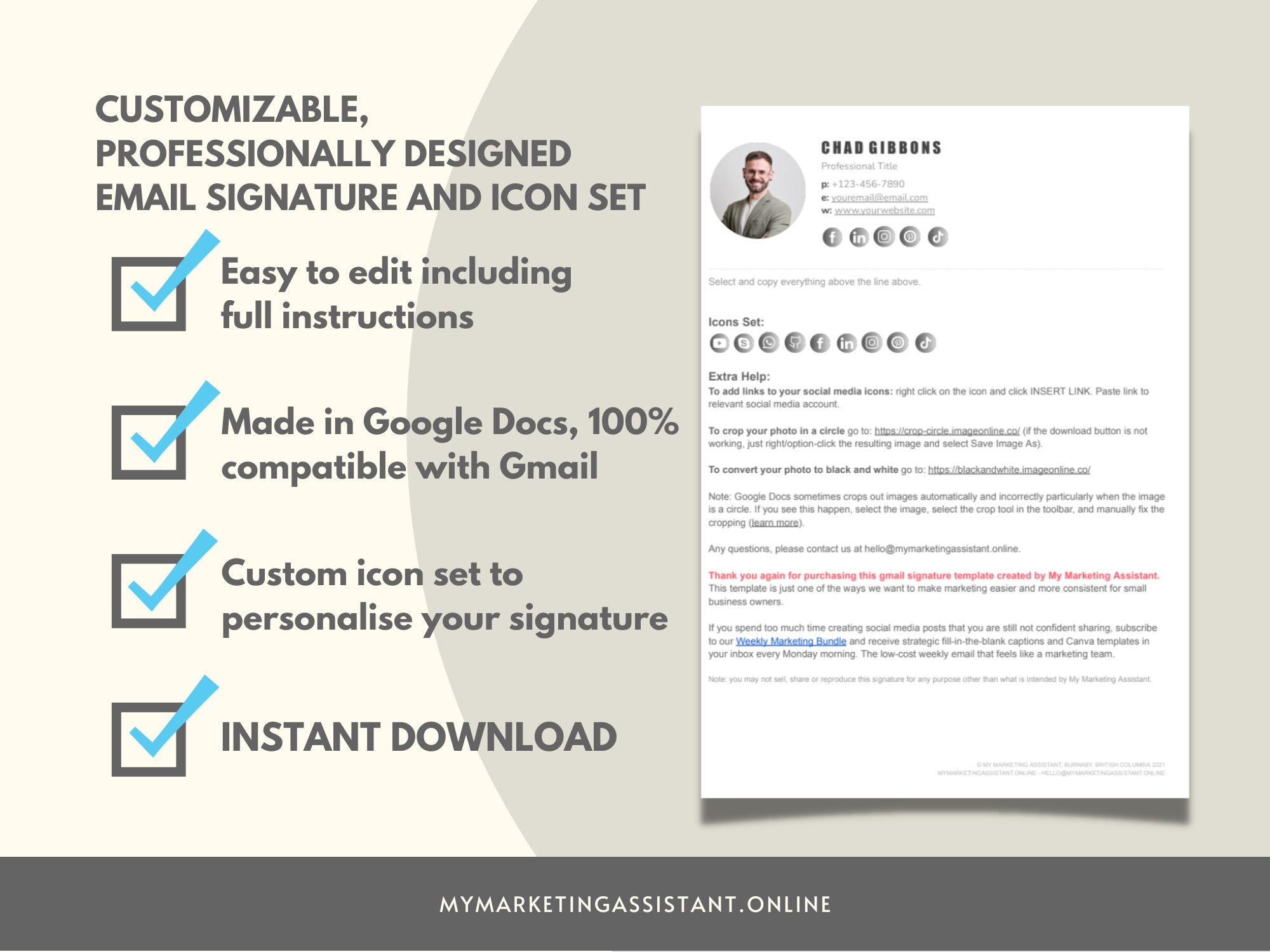 Gmail Email Signature Template | Clickable Email Signature ...