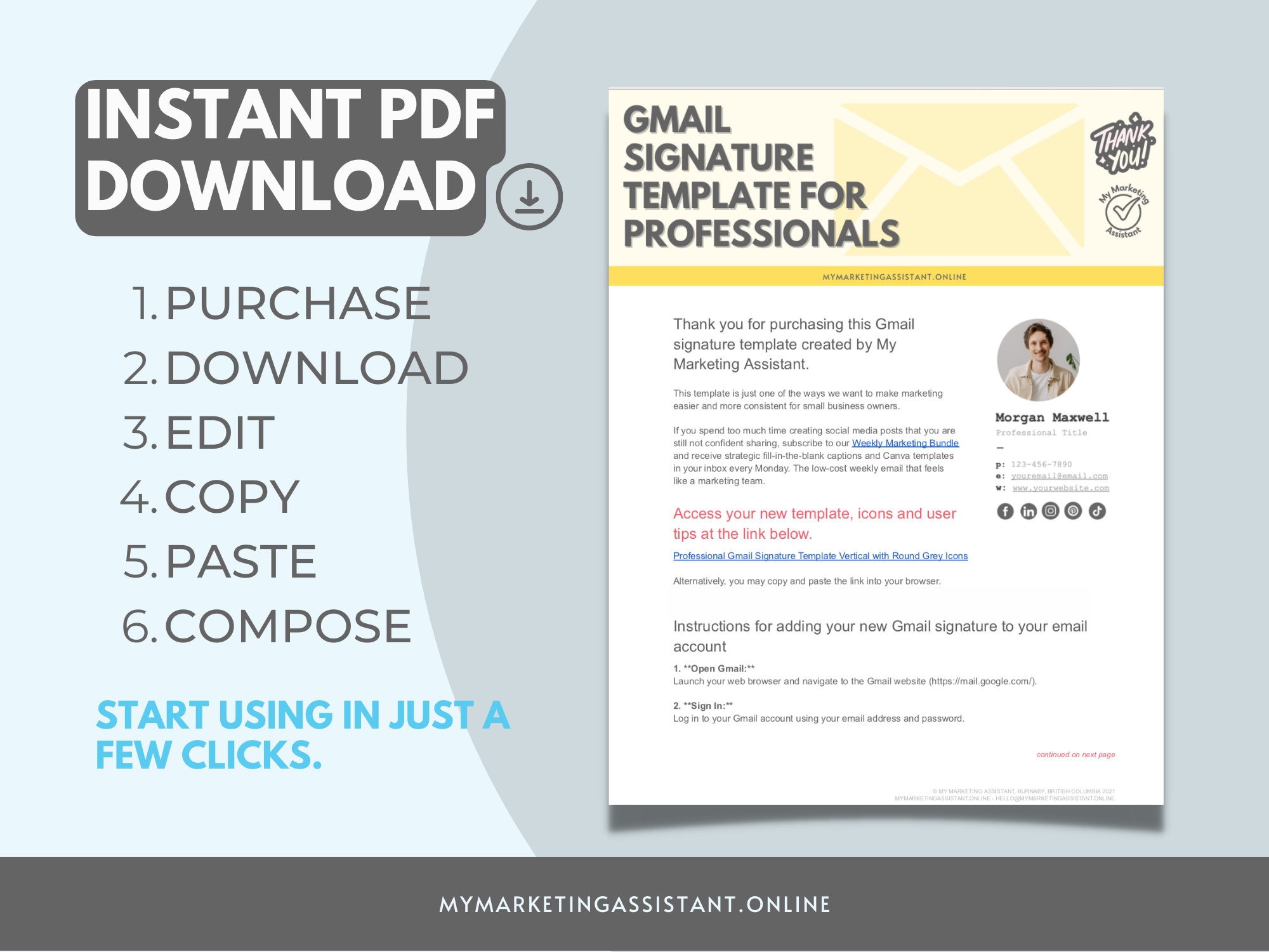 Gmail Email Signature Template | Clickable Email Signature ...