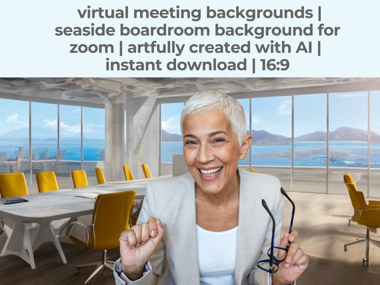 Zoom Meeting Background Seaside Office | Zoom Background for Home ...