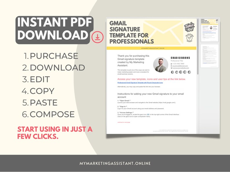Gmail Email Signature Template | Clickable Email Signature ...