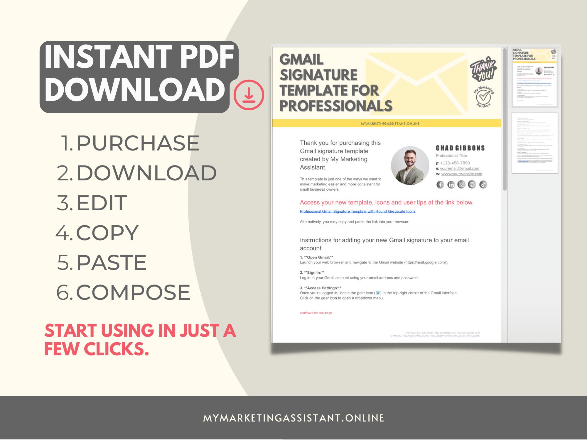 Gmail Email Signature Template | Clickable Email Signature ...