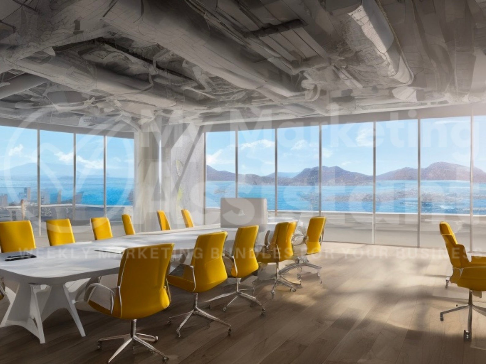 Zoom Meeting Background Seaside Office | Zoom Background for Home ...