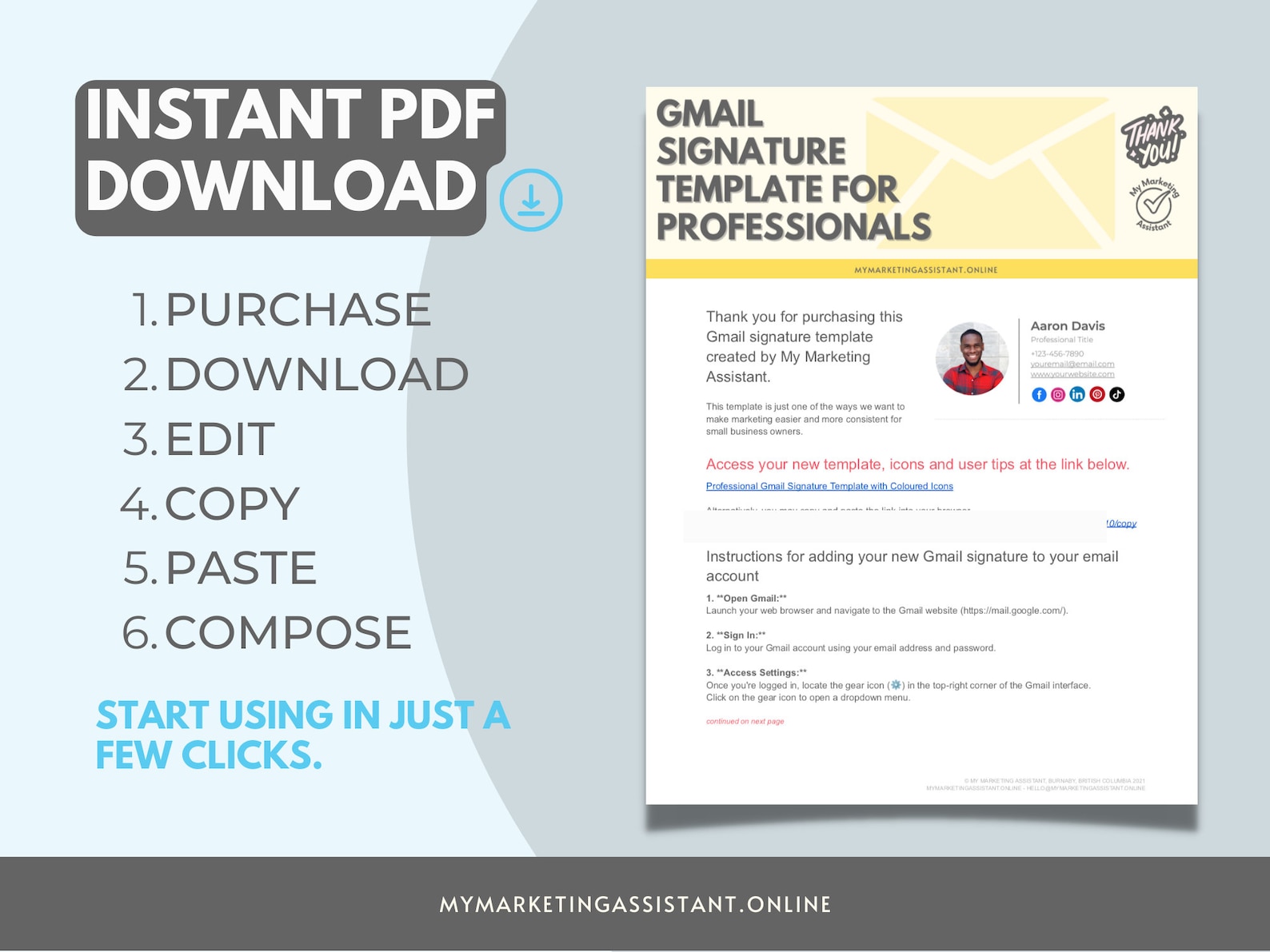 Gmail Email Signature Template | Clickable Email Signature ...