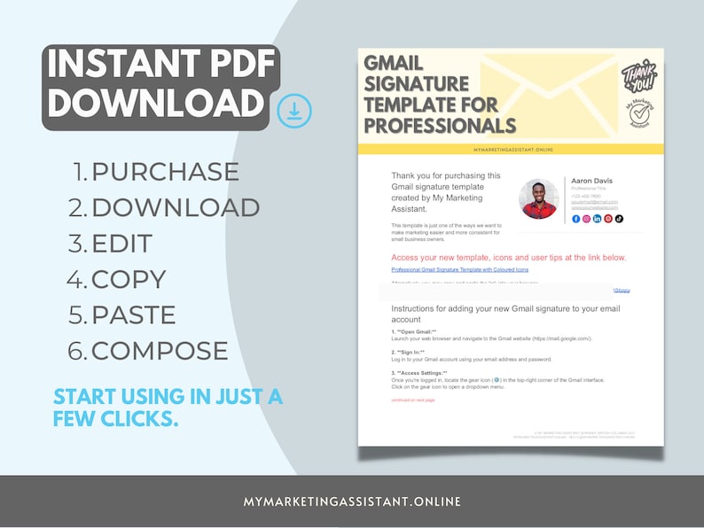 Gmail Email Signature Template | Clickable Email Signature ...