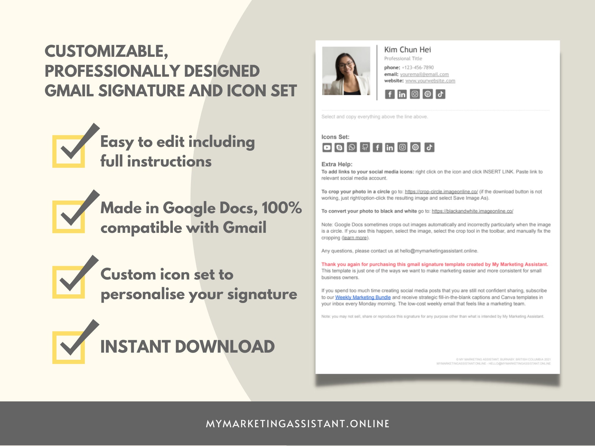 Gmail Email Signature Template | Clickable Email Signature ...