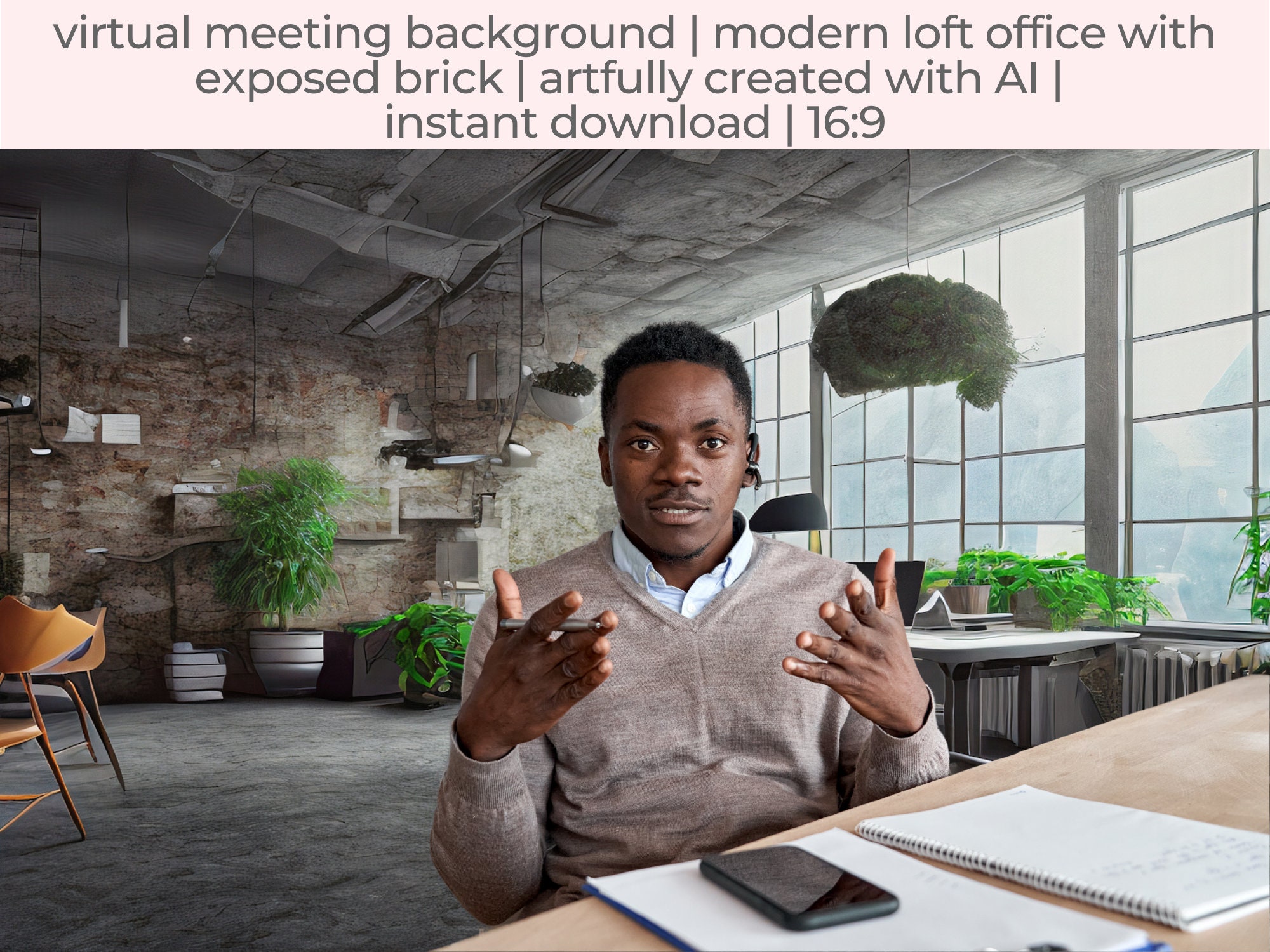 Virtual Background | Zoom Background for Home Office | Virtual Office ...