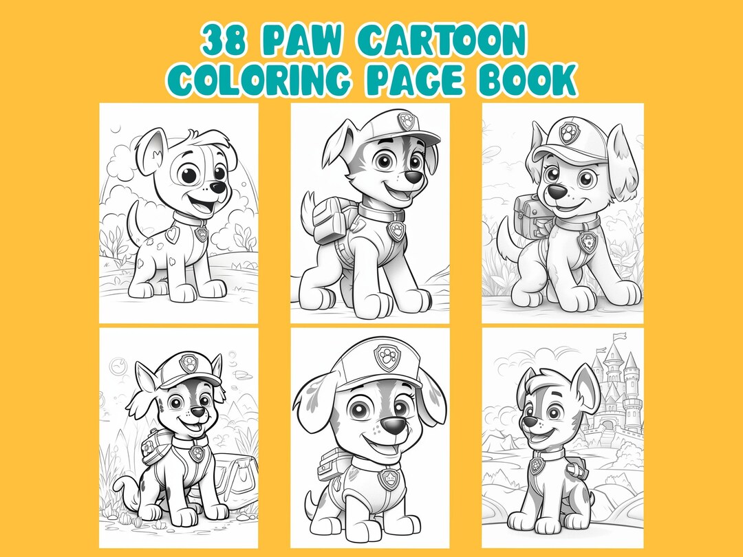38 Paw Cartoon Coloring Page Book, Paw Cartoon to Color, Paw Cartoon ...