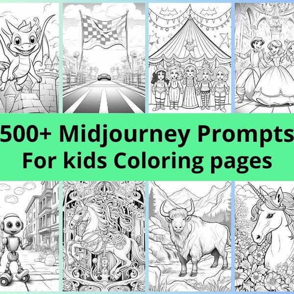 Coloring Book Prompts Midjourney - Etsy