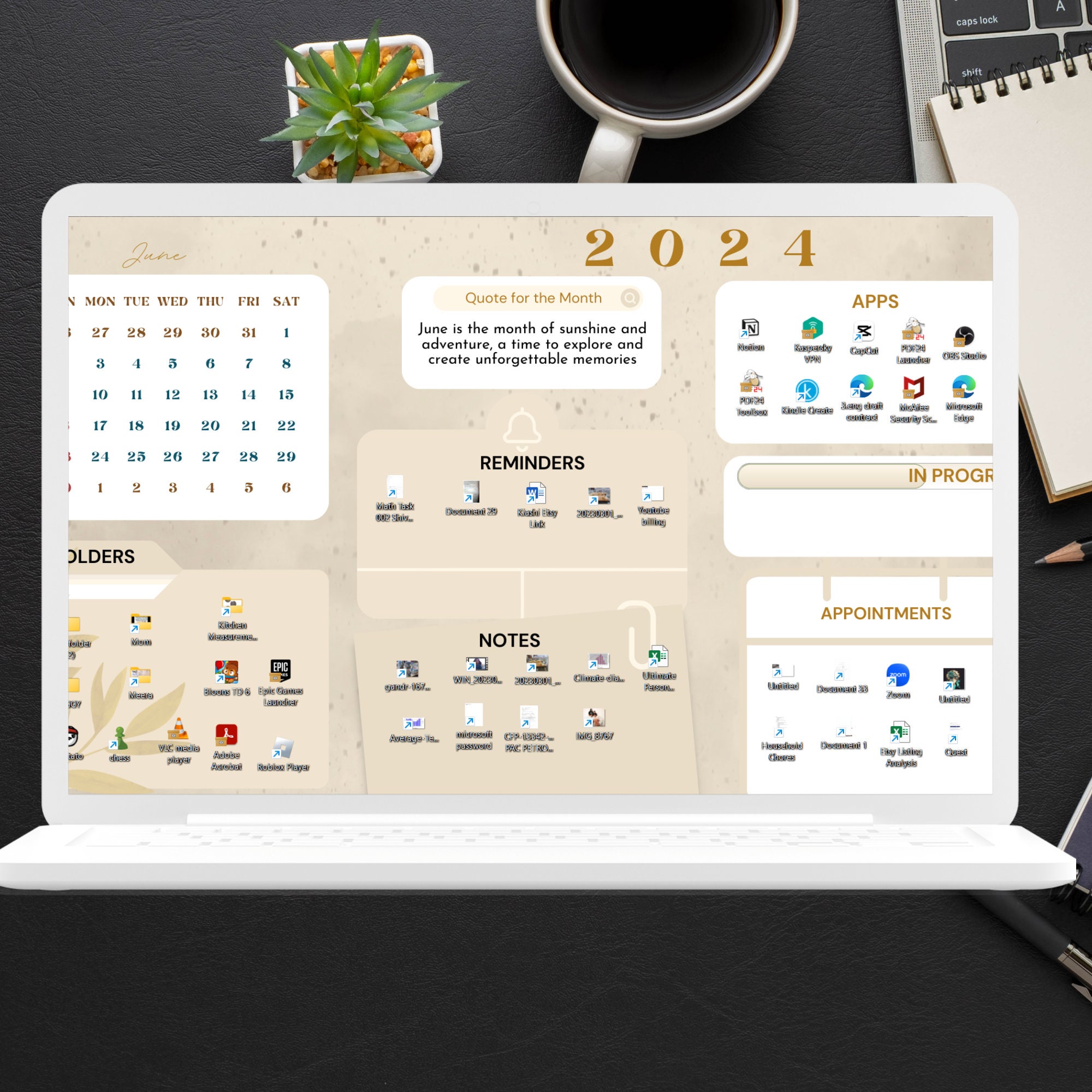 Computer Desktop Theme Background Wallpaper Organizer Set, 12 Months ...