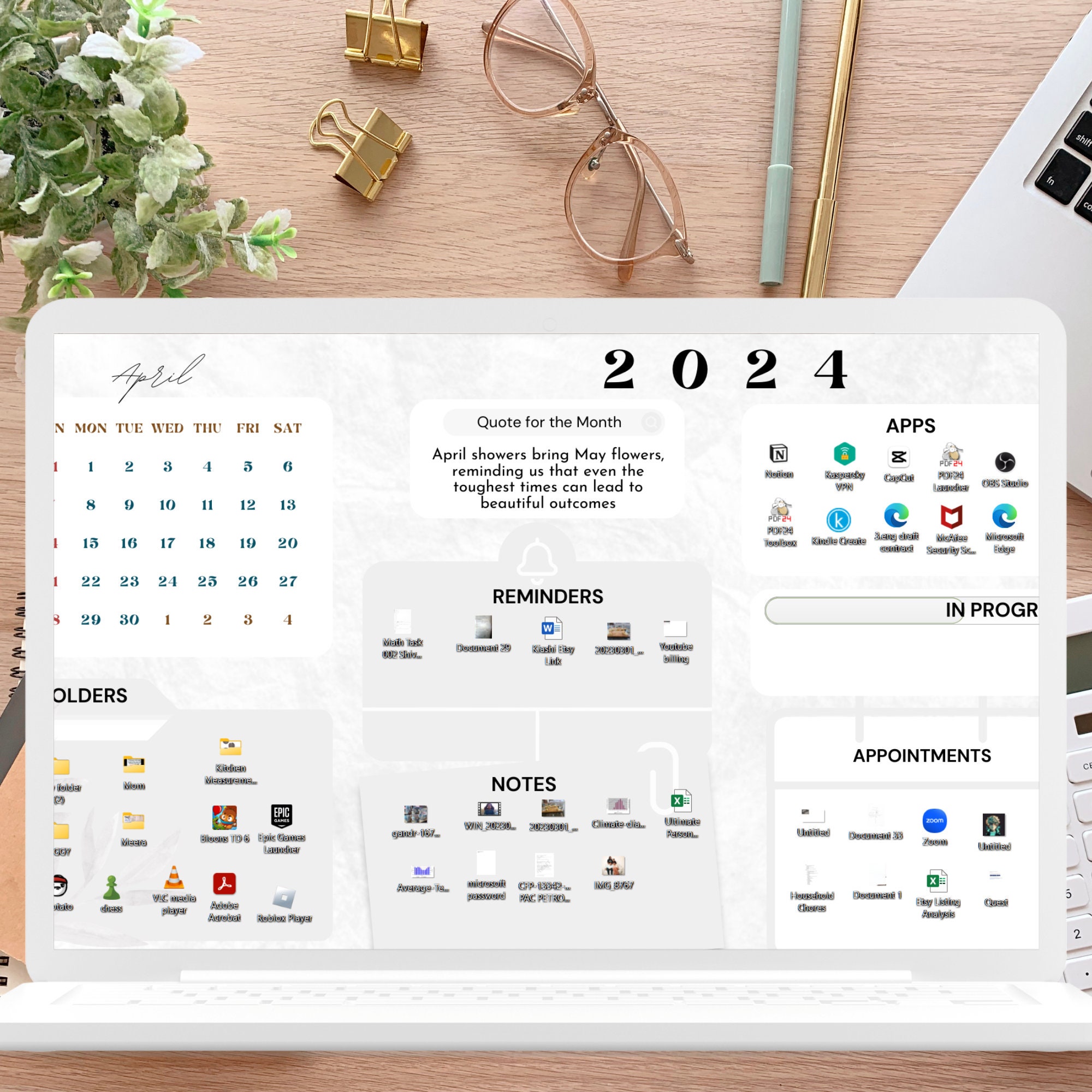 Computer Desktop Theme Background Wallpaper Organizer Set, 12 Months ...