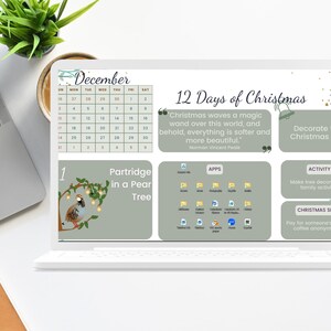 12 Days of Christmas Desktop Wallpaper Organizer - Etsy