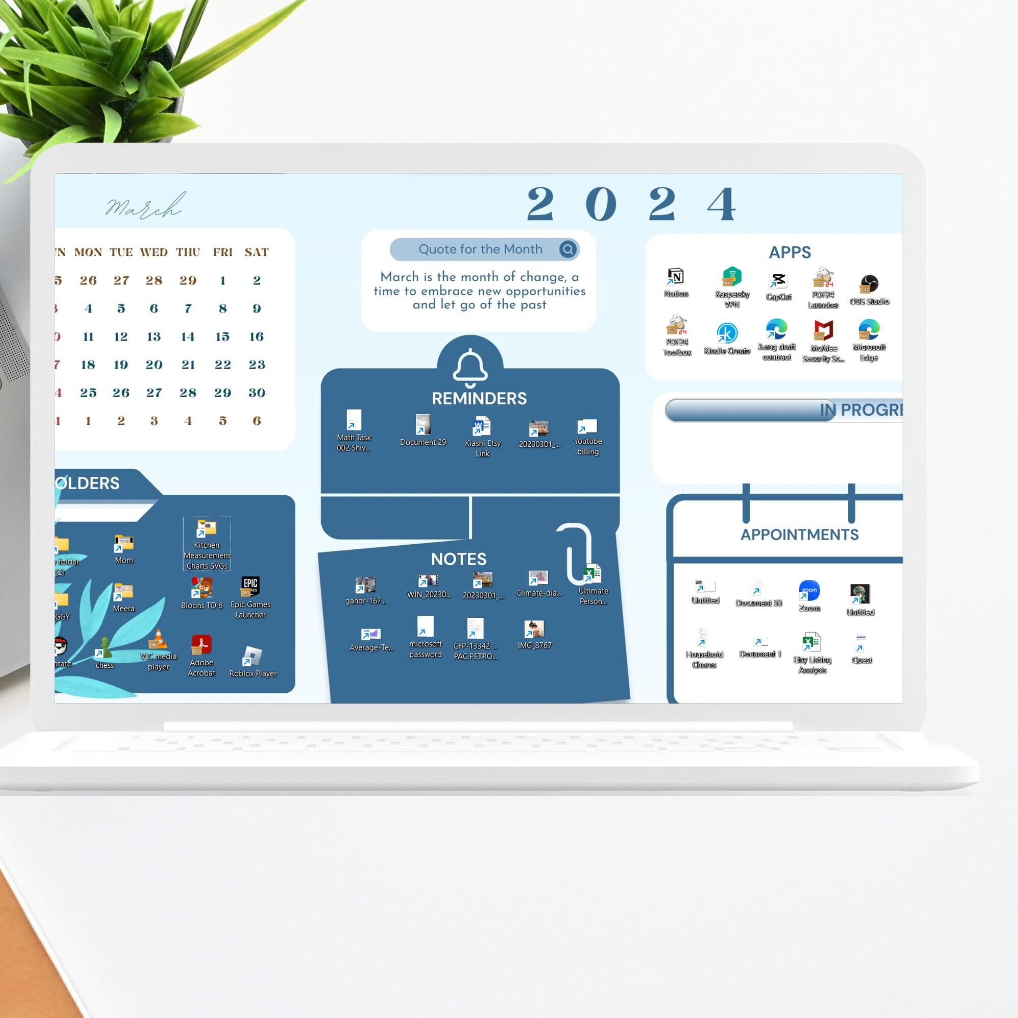 Computer Desktop Theme Background Wallpaper Organizer Set, 12 Months ...