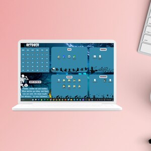 Halloween Retro Desktop Wallpaper Organizer With 5 Different Designs - Etsy