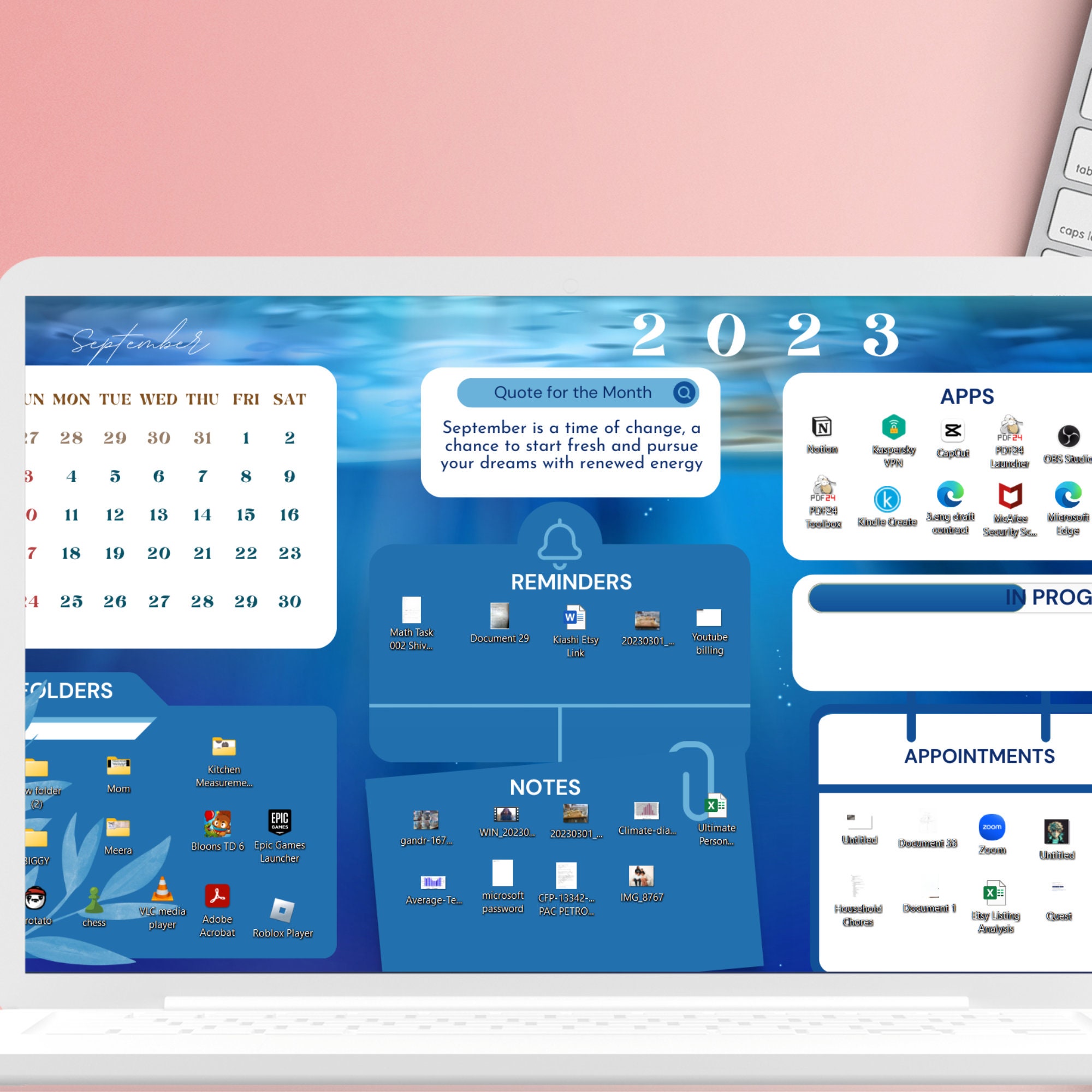 Computer Desktop Theme Background Wallpaper Organizer Set, 12 Months ...