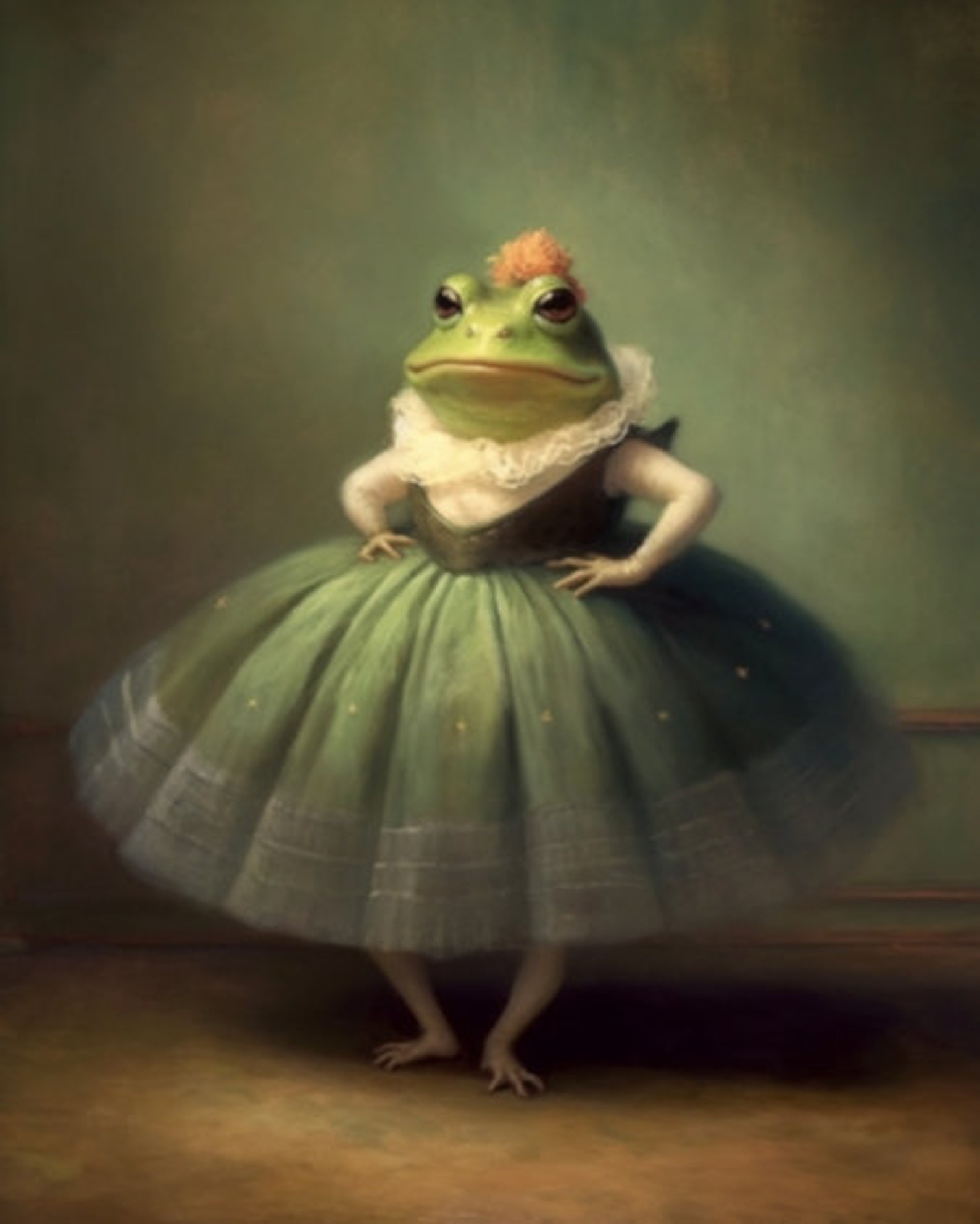 Frog in a Party Dress Art Print - Etsy