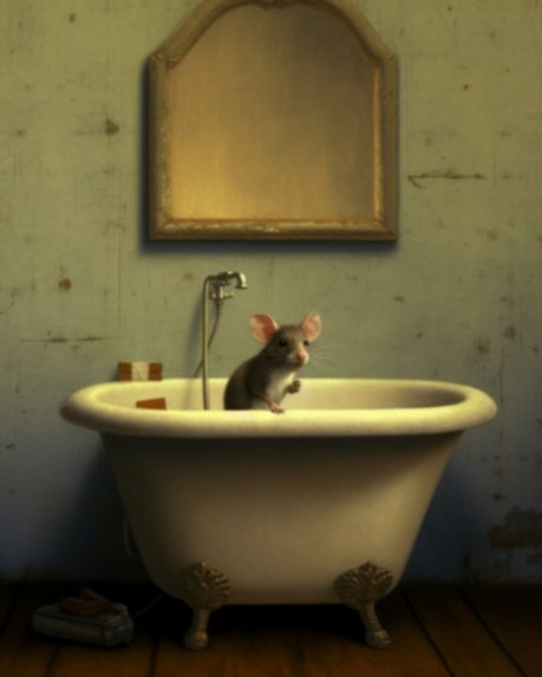 Rat in the Bathroom - Art Print - Etsy
