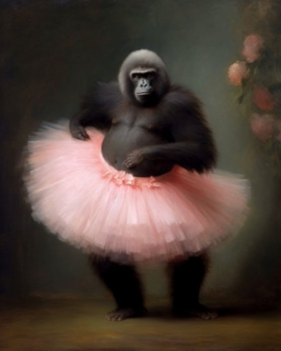 Gorilla in Pink Tutu - Art Print - Etsy