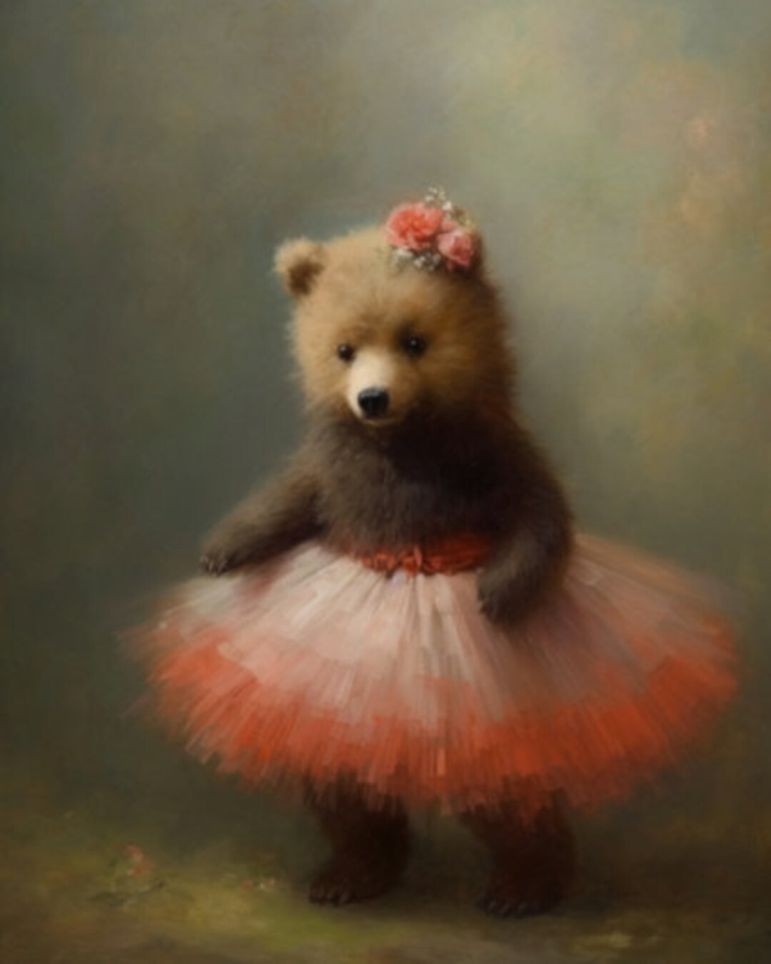 Bear in a Tutu - Art Print - Etsy