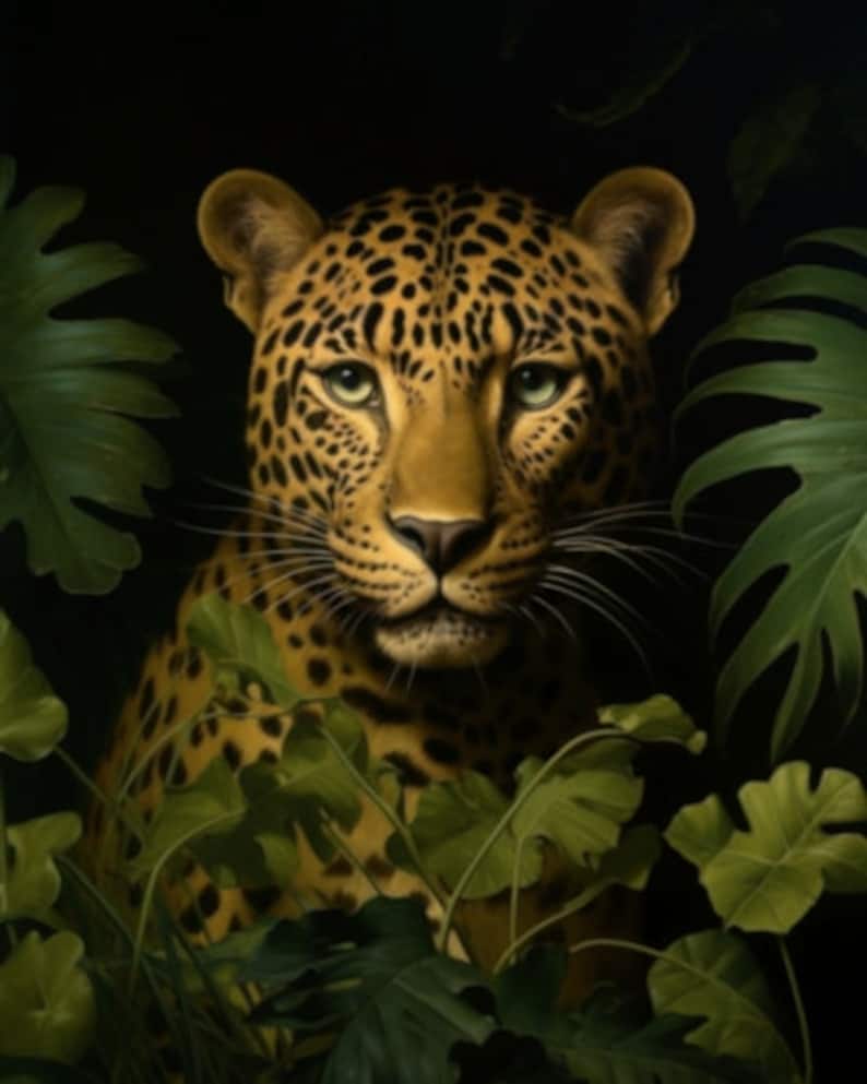 Leopard in the Jungle - Art Print - Etsy