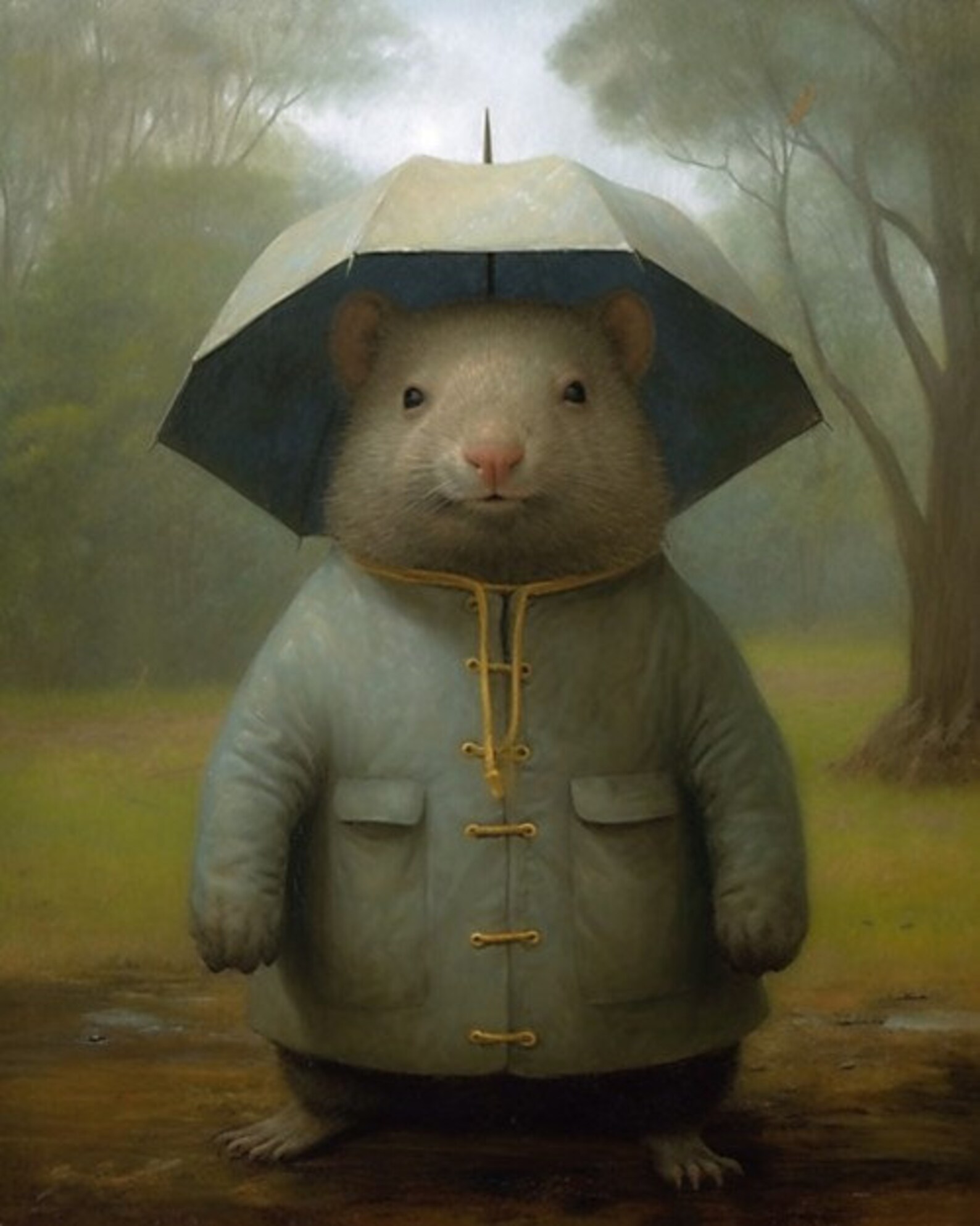 Wombat in the Rain- Art Print - Etsy