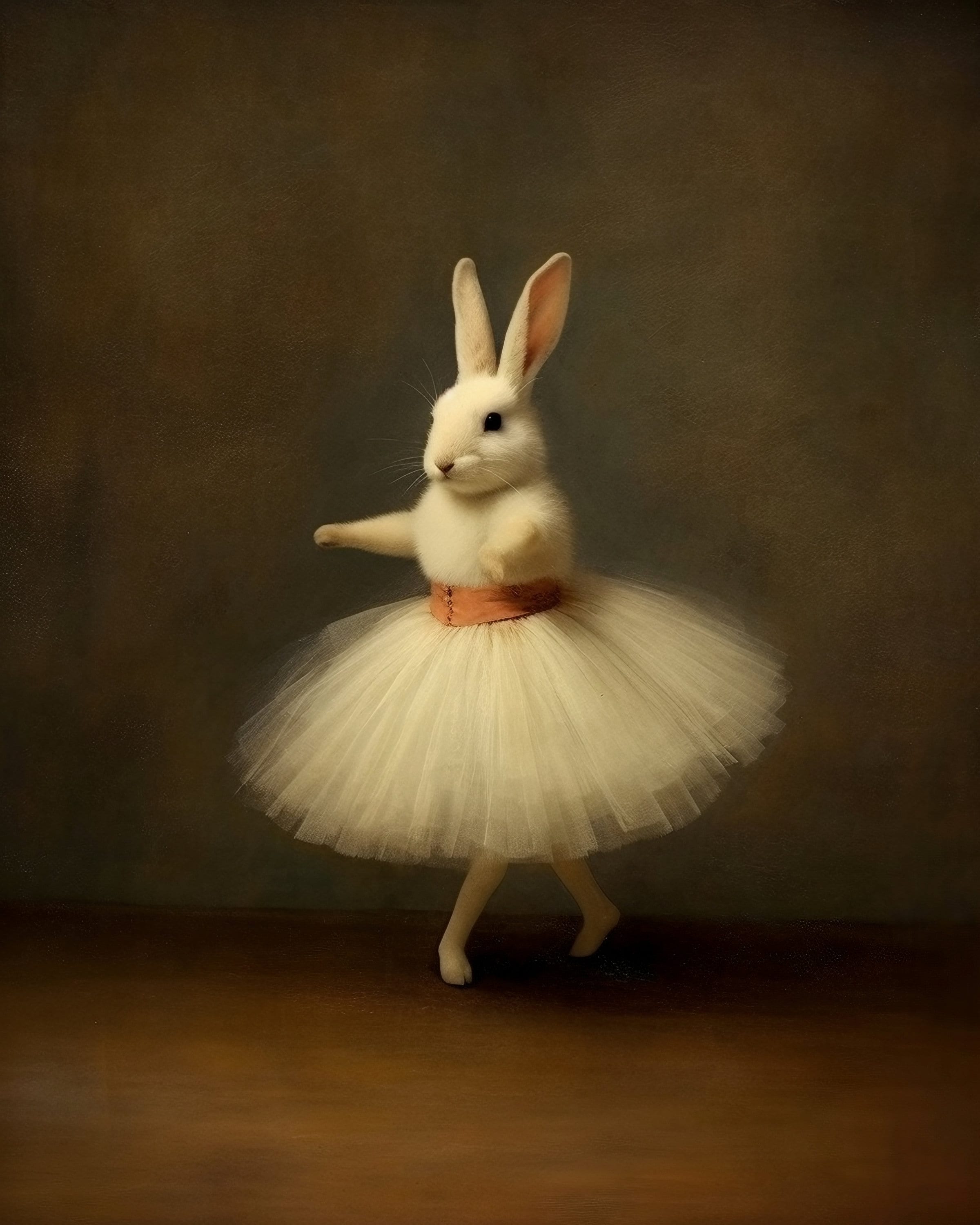 Rabbit a Tutu - Art Print - Etsy