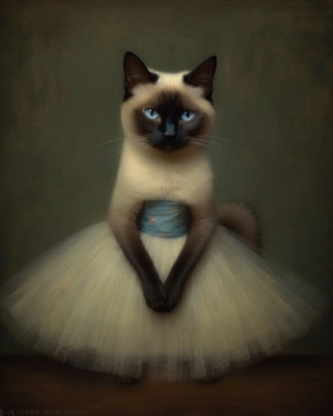 Siamese Cat in a Tutu - Art Print - Etsy
