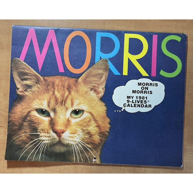 Vintage 1981 MORRIS the CAT morris on Morris My 9-lives Calendar - Etsy