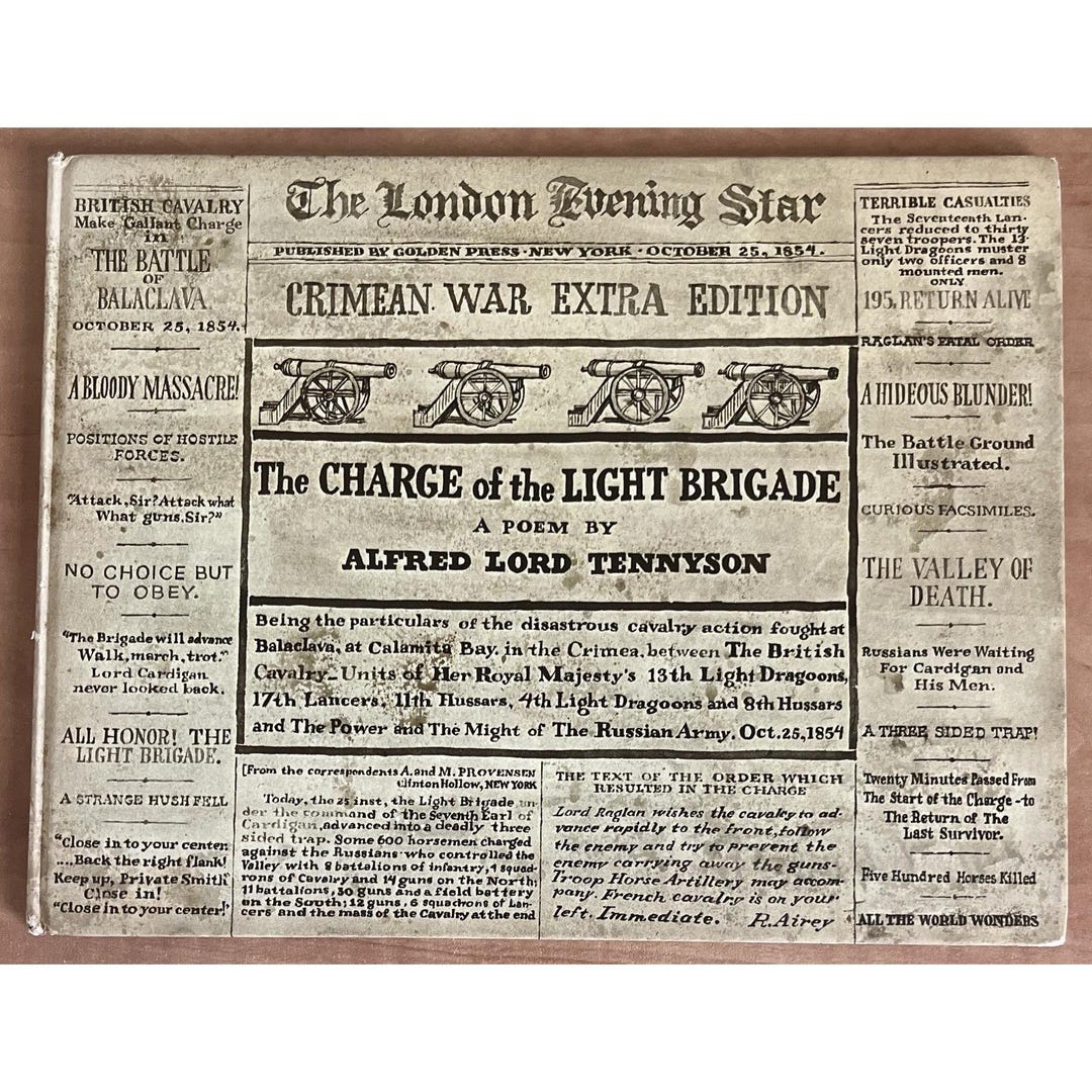 The Charge of the Light Brigade Alfred, Lord Tennyson 1964 Hardcover - Etsy