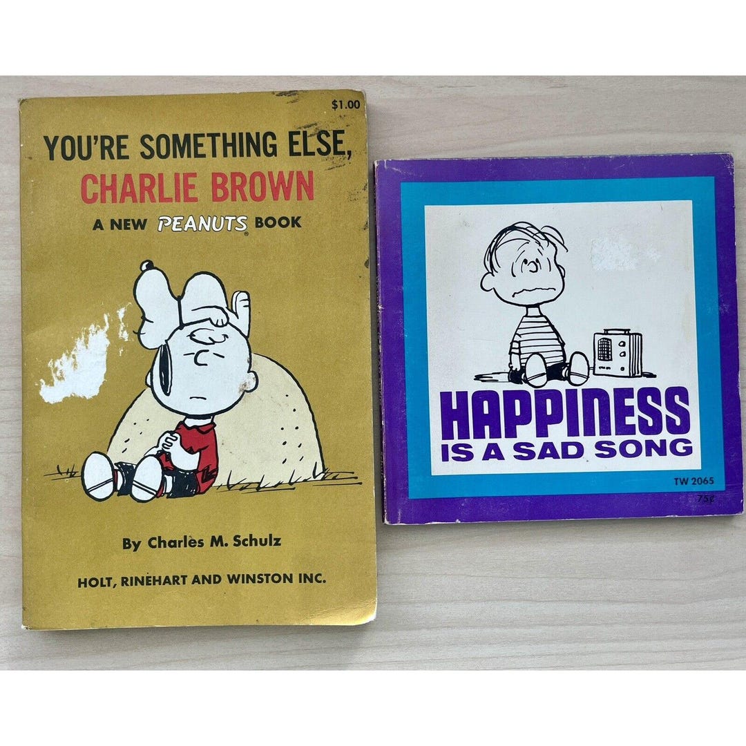 Charles M Schulz You're Something Else Charlie Brown/happiness is a Sad ...
