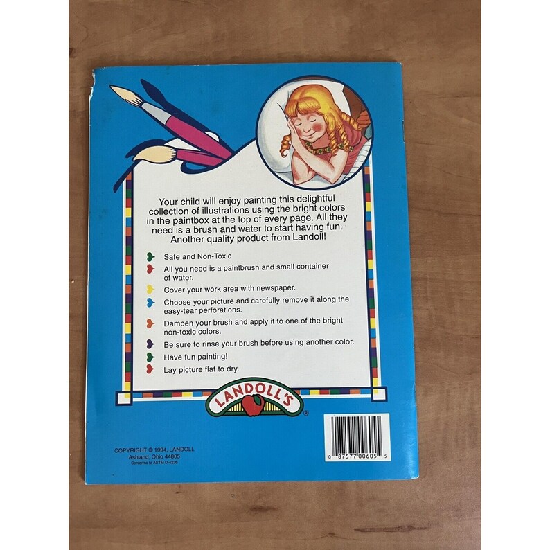 Vintage Lot of 6 LANDOLL'S Coloring Activity AND Paint With Water Books ...