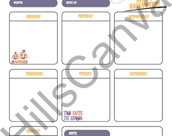 Halloween Weekly Planner Printable - Etsy