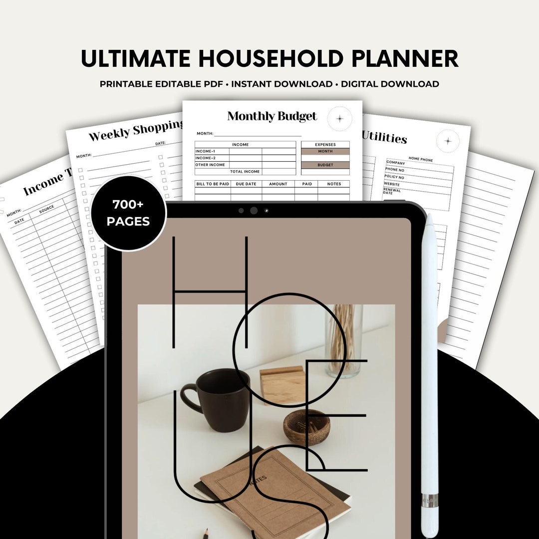 Household Planner, Printable Household Management Binder, Household ...