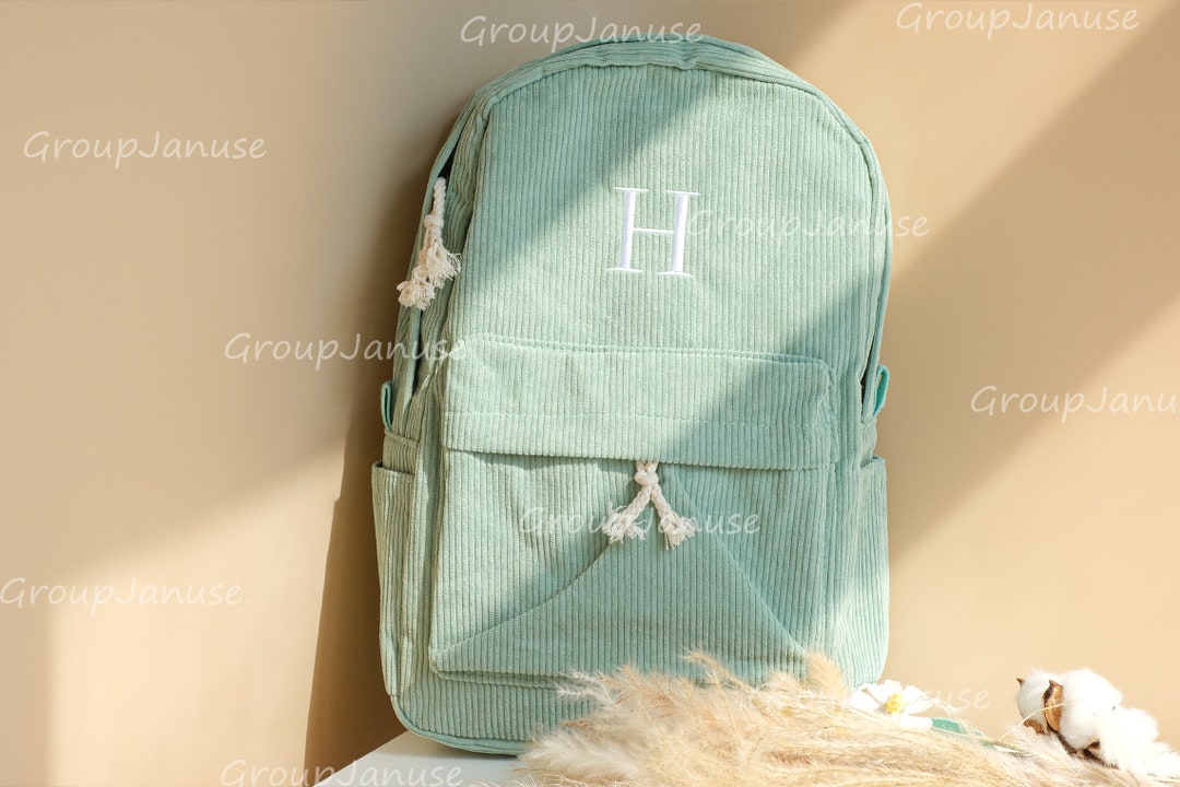 Personalized Kids' Backpack: Embroidered Name School Bag, Corduroy ...