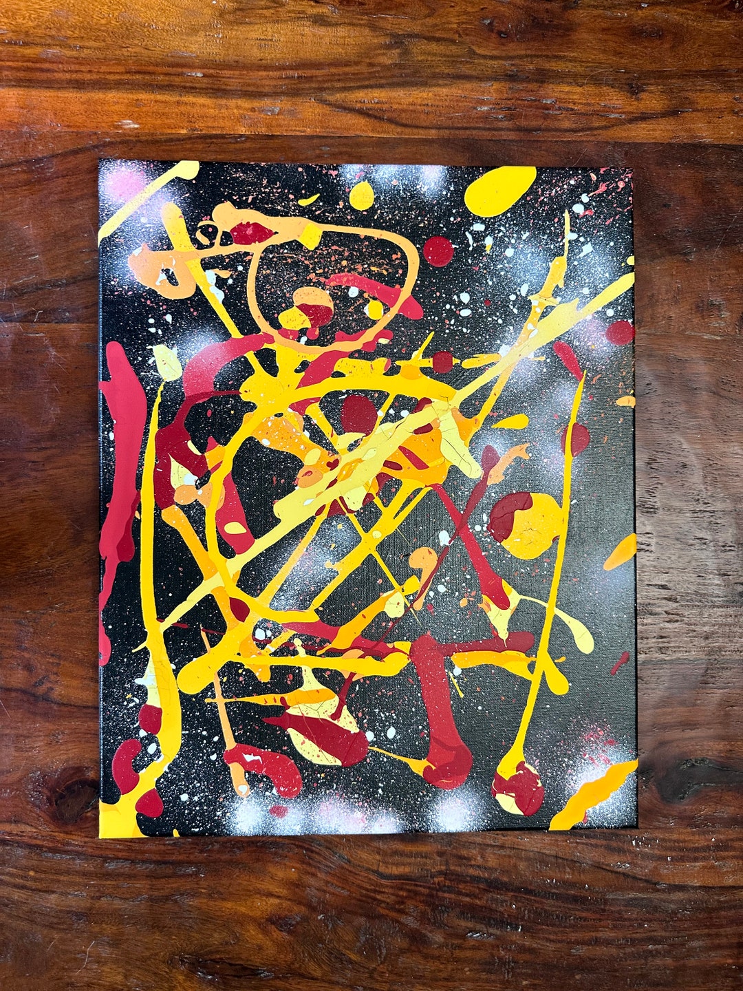 20x16 Acrylic Splatter Art - Lava Layer - Etsy