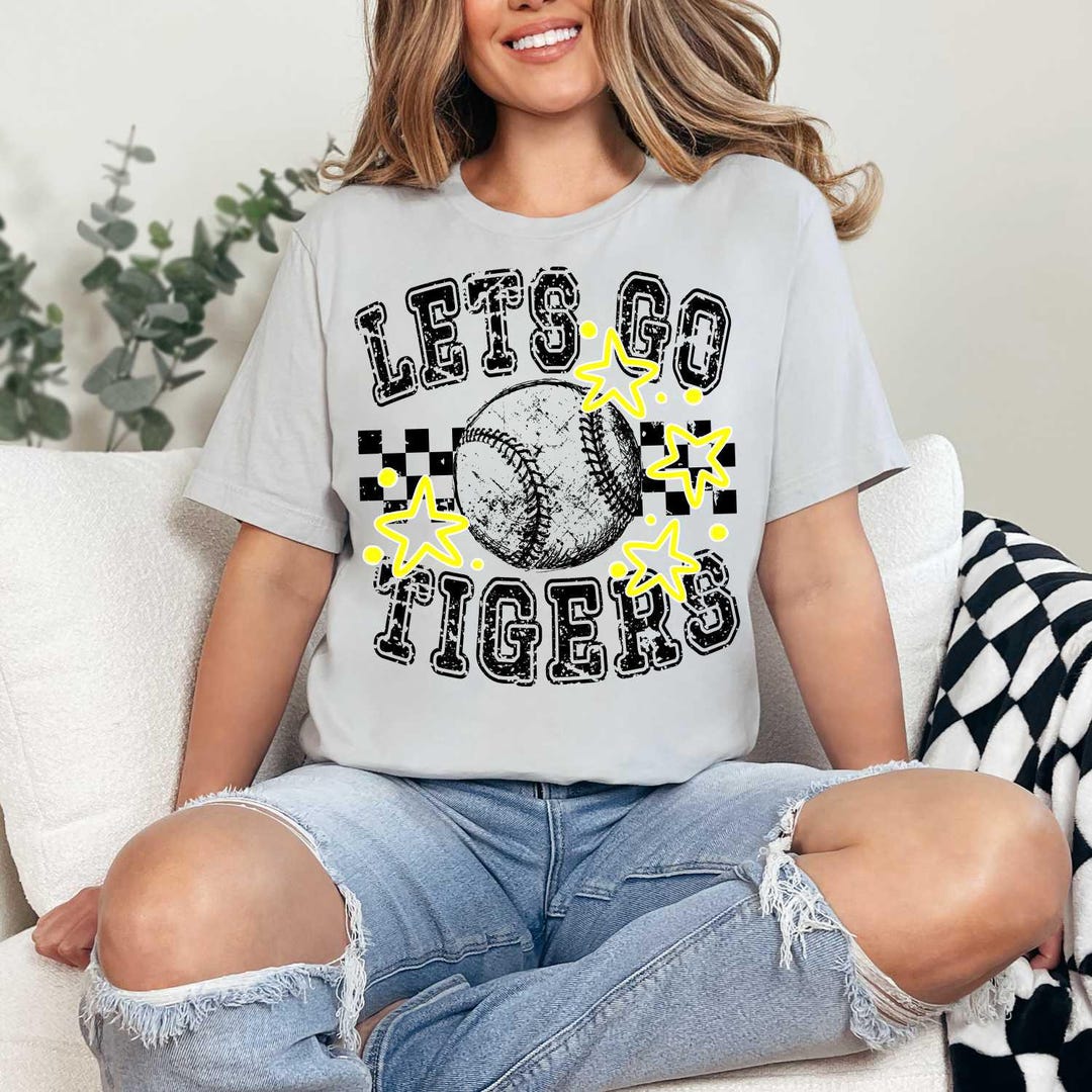 Let's Go TIGERS Baseball Custom Spirit T-shirt, Mascot Team Spirit Wear ...