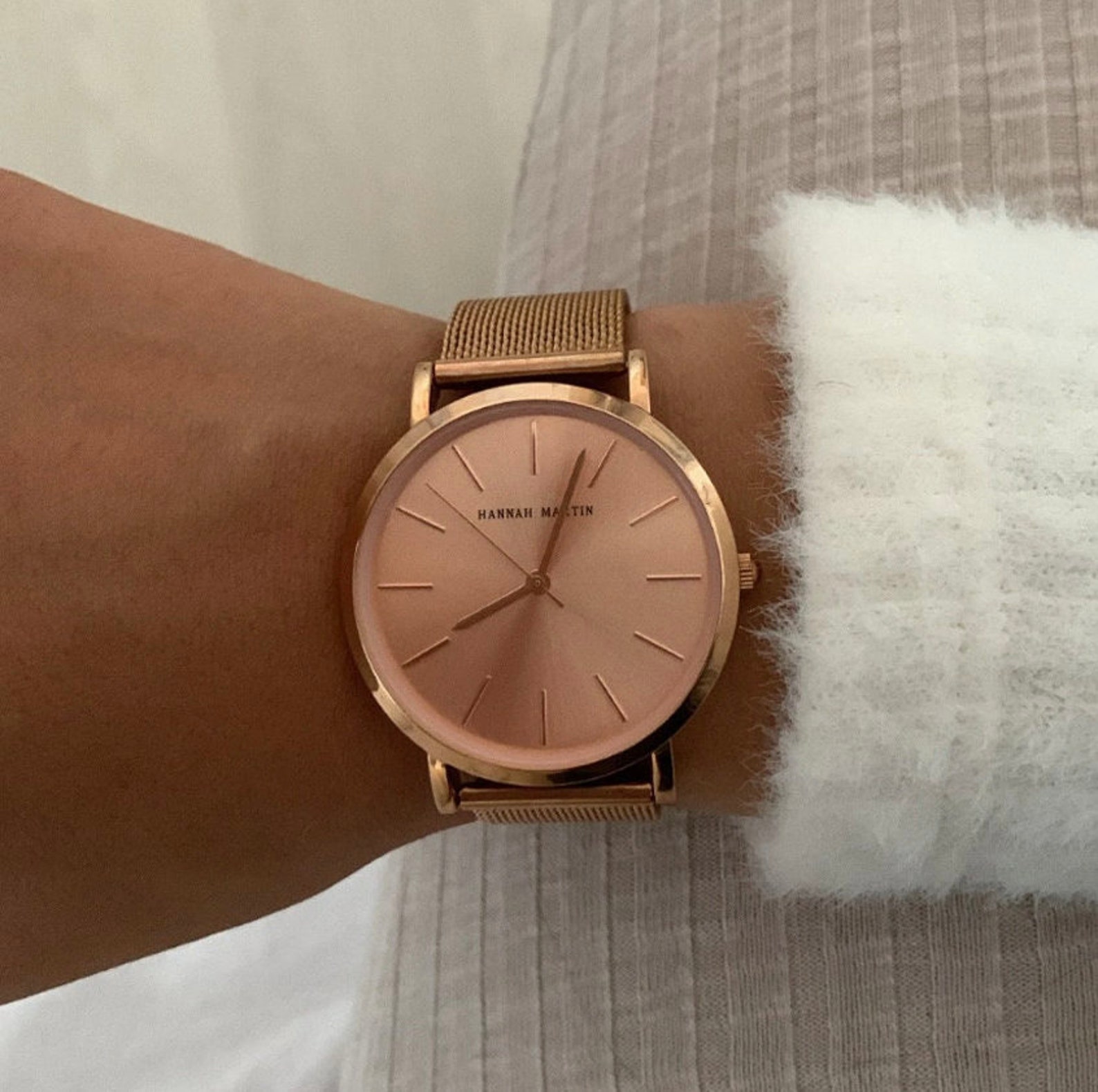 Rose Gold Mesh Watch Quality Japan Movement Watch, Gold Plated and ...