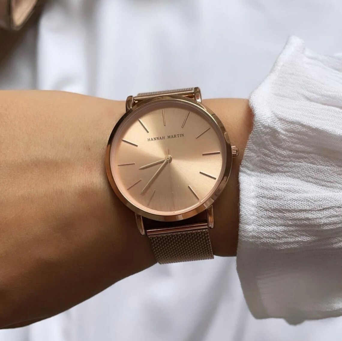 Rose Gold Mesh Watch - Quality Japan Movement Watch, Gold Plated and ...